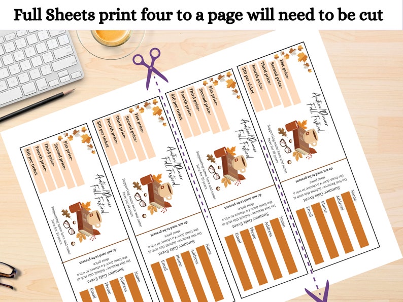 Autumn Raffle Pro: Customizable Fall Ticket Templates, Diy Ticket ...