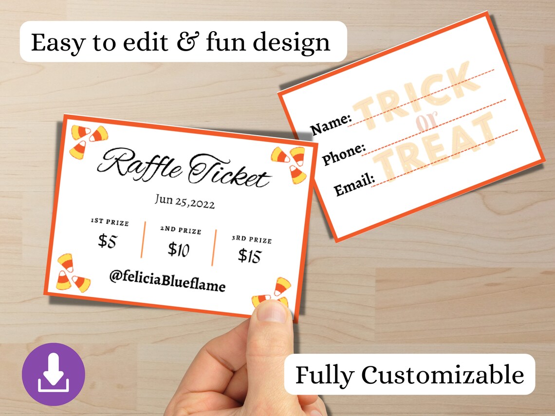 Printable Raffle, Editable Raffle Template Ticket, Diy Ticket, Custom ...