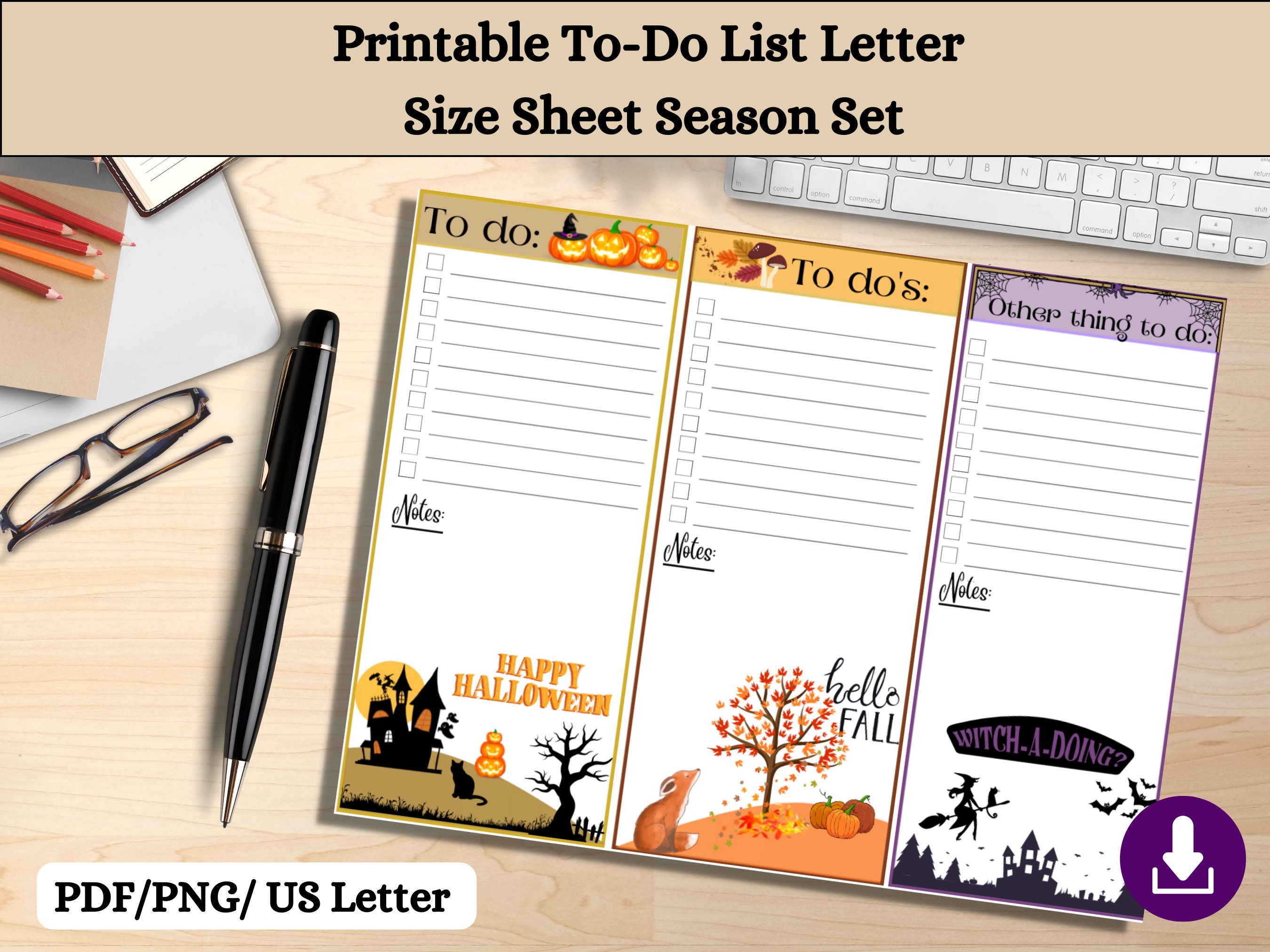 Printable to Do List, Halloween, Fall List, Instant Digital Download ...