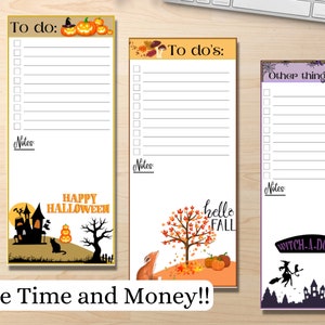 Printable to Do List, Halloween, Fall List, Instant Digital Download ...