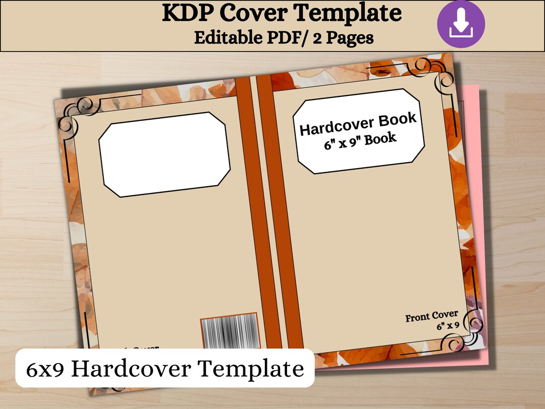 Book Cover, Editable Template 6x9 Hardcover Book Cover, KDP Book Covers ...