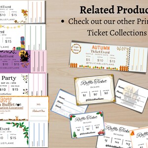 Autumn Raffle Ticket Template: Editable DIY Ticket (digital Download ...