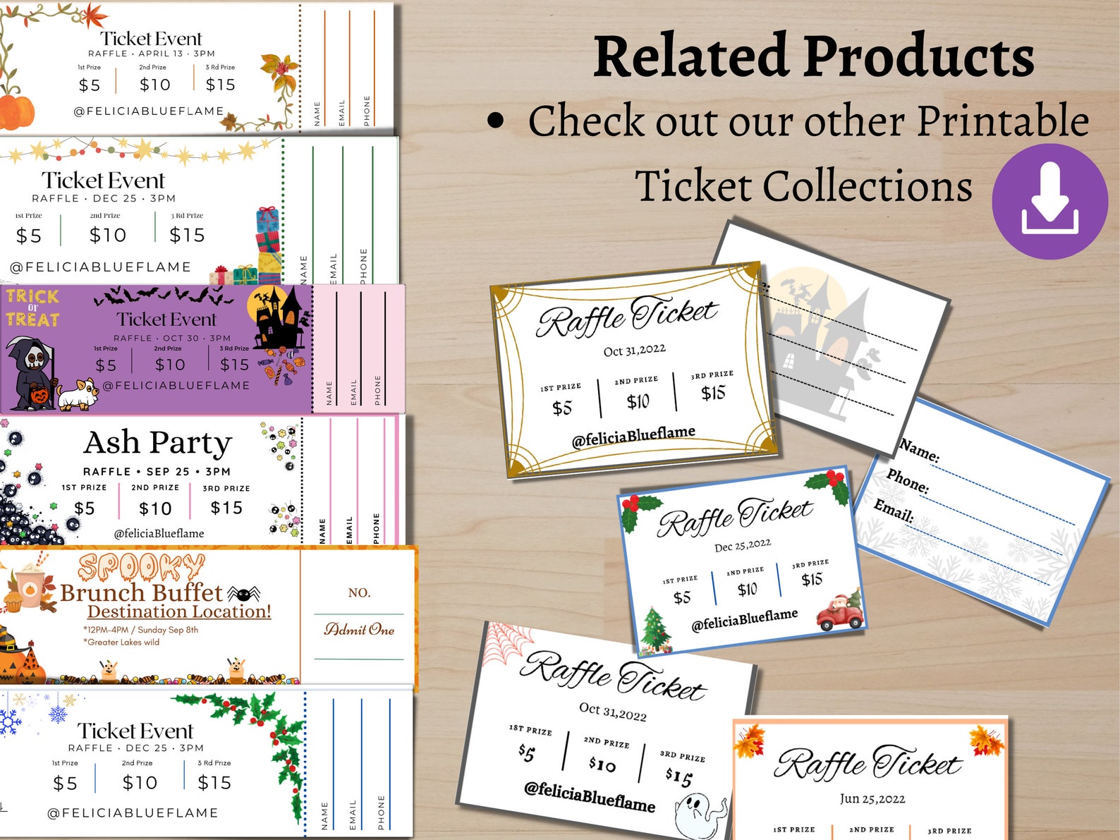 Printable Raffle, Editable Raffle Template Ticket, Diy Ticket, Custom ...