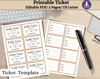 Cheerleadingl Ticket Editable Raffle Template Ticket Diy - Etsy