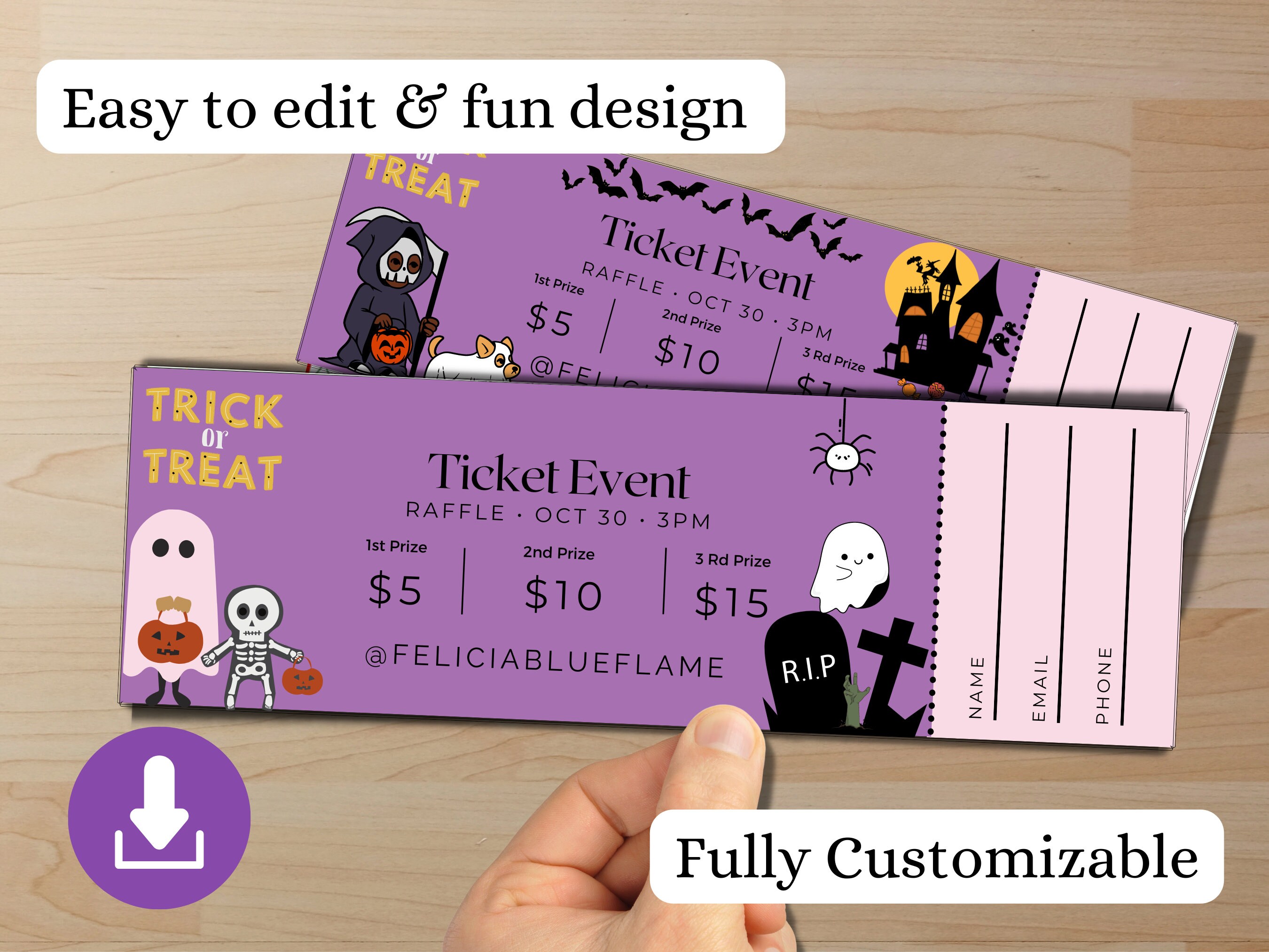 Printable Raffle, Editable Raffle Template Ticket, Diy Ticket, Custom ...