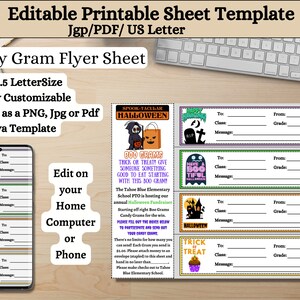 Halloween Candy Gram Flyer, Boo Grams, School Fundraiser Template, Fall ...