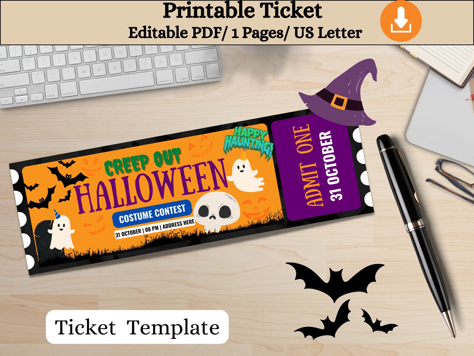 Blank Editable Raffle Template Ticket, Diy Ticket, Custom Ticket ...