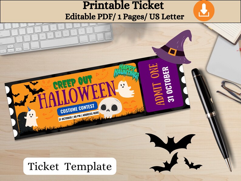 Blank Editable Raffle Template Ticket, Diy Ticket, Custom Ticket ...