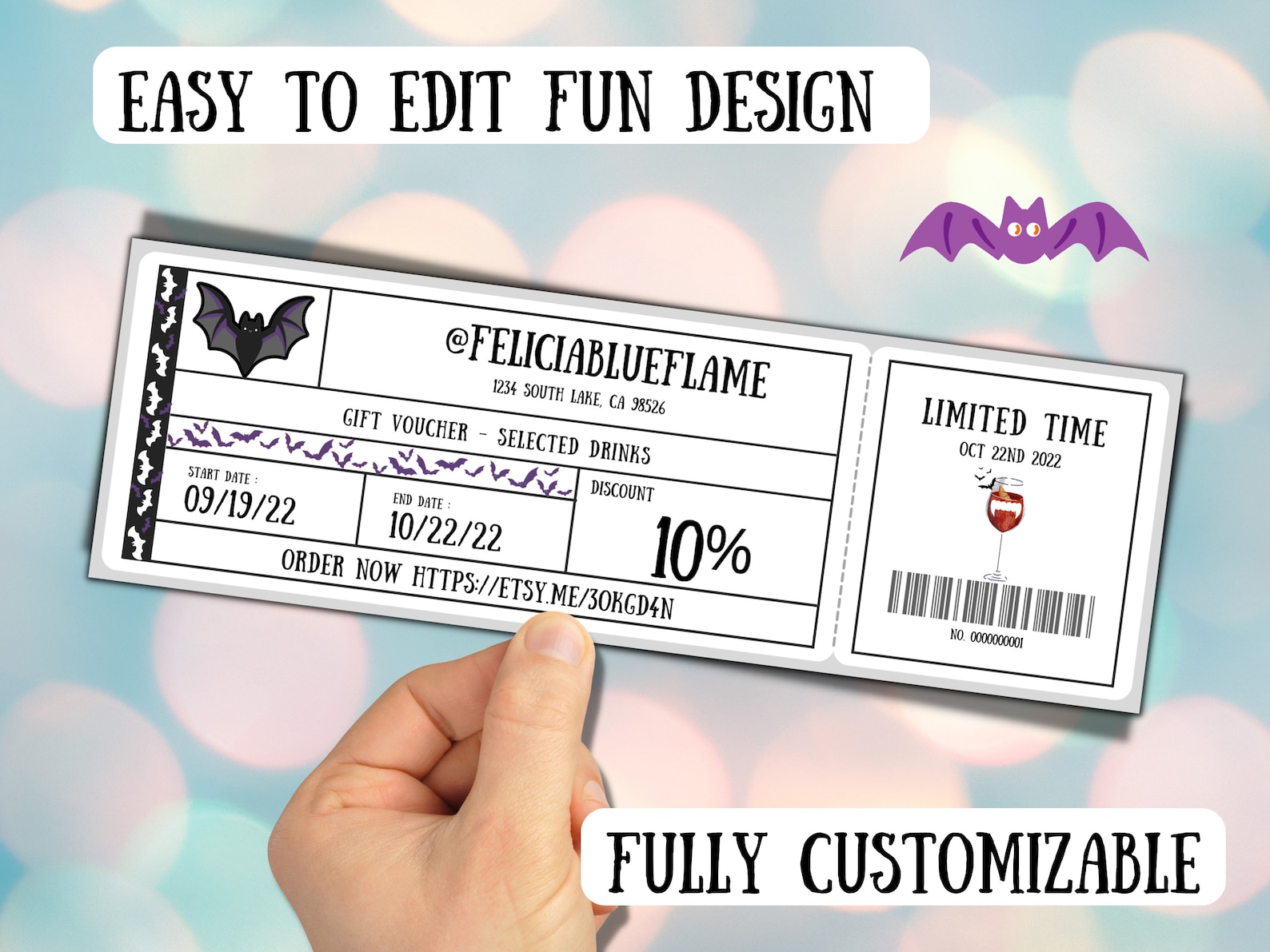 Blank Ticket, Editable Ticket Template, Shop Ticket, Custom Ticket, DIY ...
