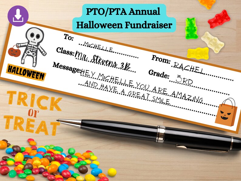 Halloween Candy Gram Flyer, Boo Grams, School Fundraiser Template, Fall ...