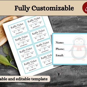 Blue Ticket, Printable Raffle, Editable Raffle Template Ticket, Diy ...