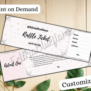Stars Ticket, Editable Raffle Template Ticket, Diy Ticket, Custom ...