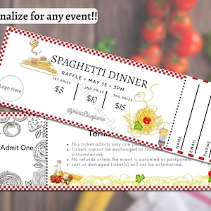 Red, Green and Blue Ticket, Printable Raffle, Editable Template Ticket ...