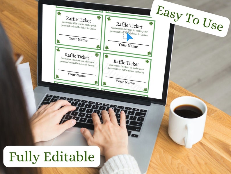 Green Ticket Raffle Template Raffle Ticket Sheet Editable - Etsy