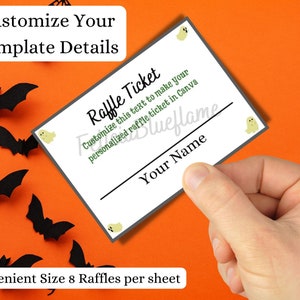 Raffle Ticket Template, Halloween Raffle Ticket, DIY Raffle Ticket ...