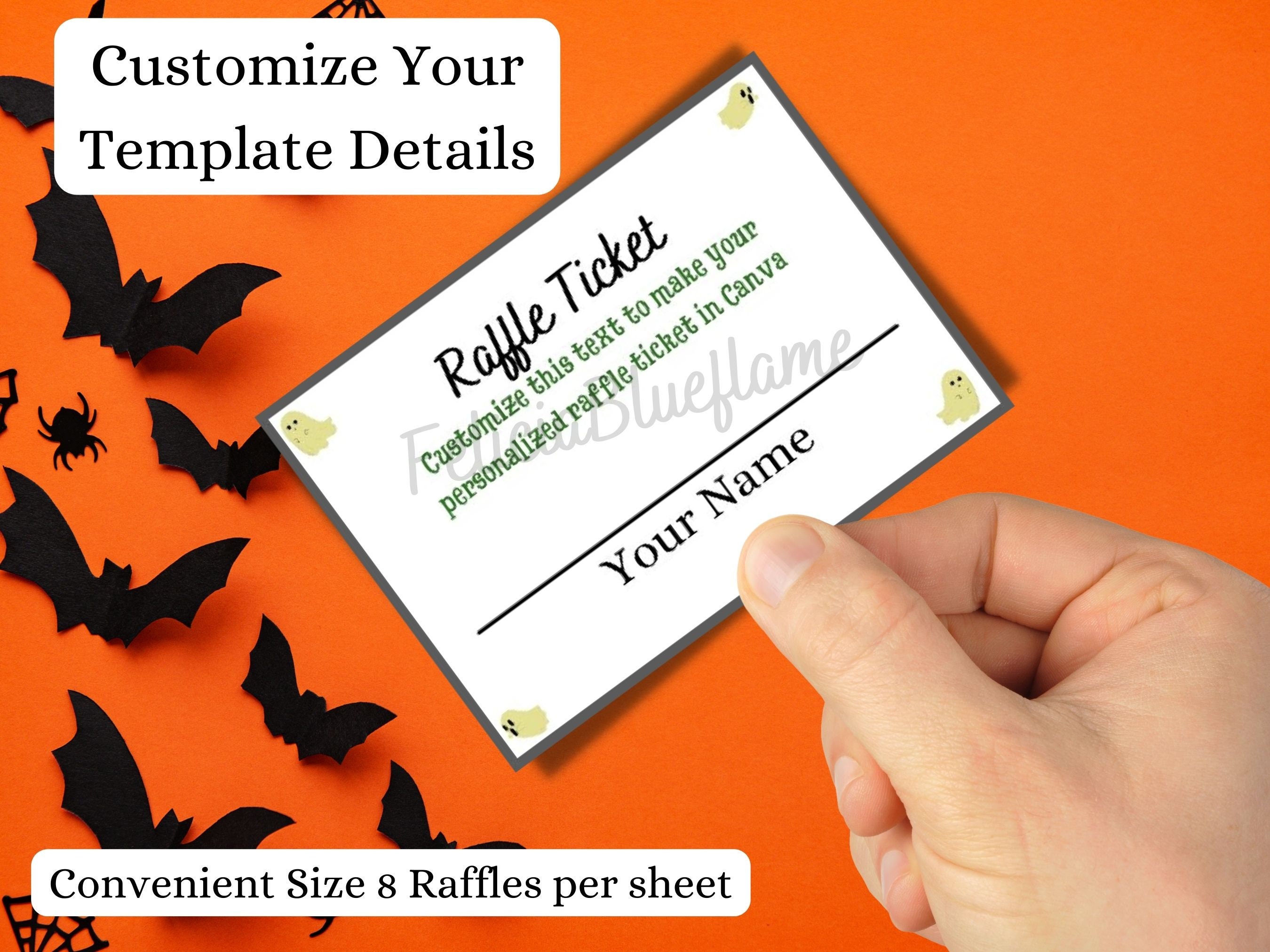 Raffle Ticket Template, Halloween Raffle Ticket, DIY Raffle Ticket ...