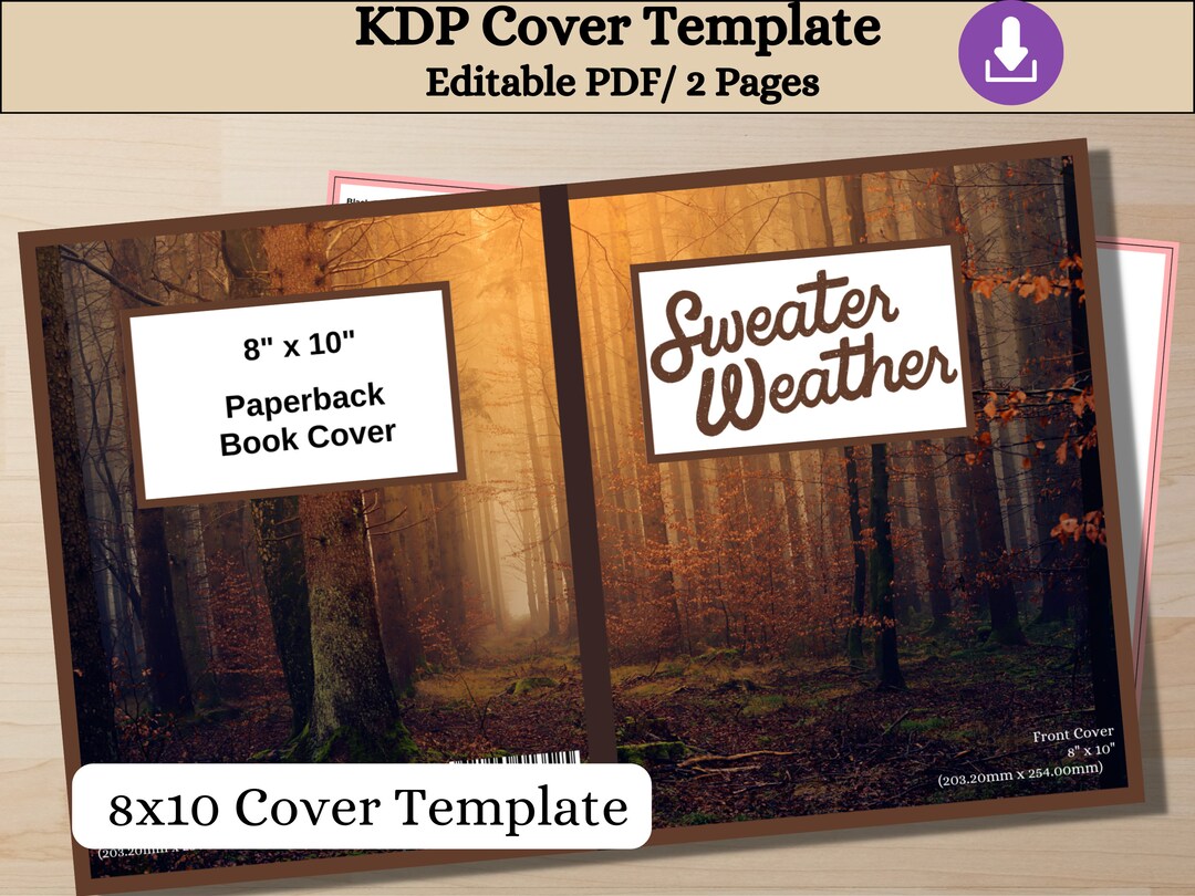 Fall Season Book Cover Template, 8x10, Editable PDF - Etsy