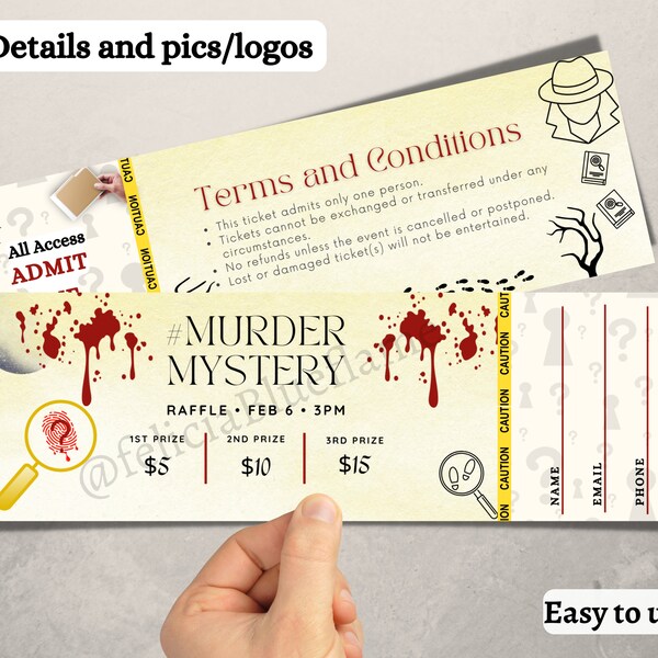 Halloween Raffle Ticket Template - Etsy