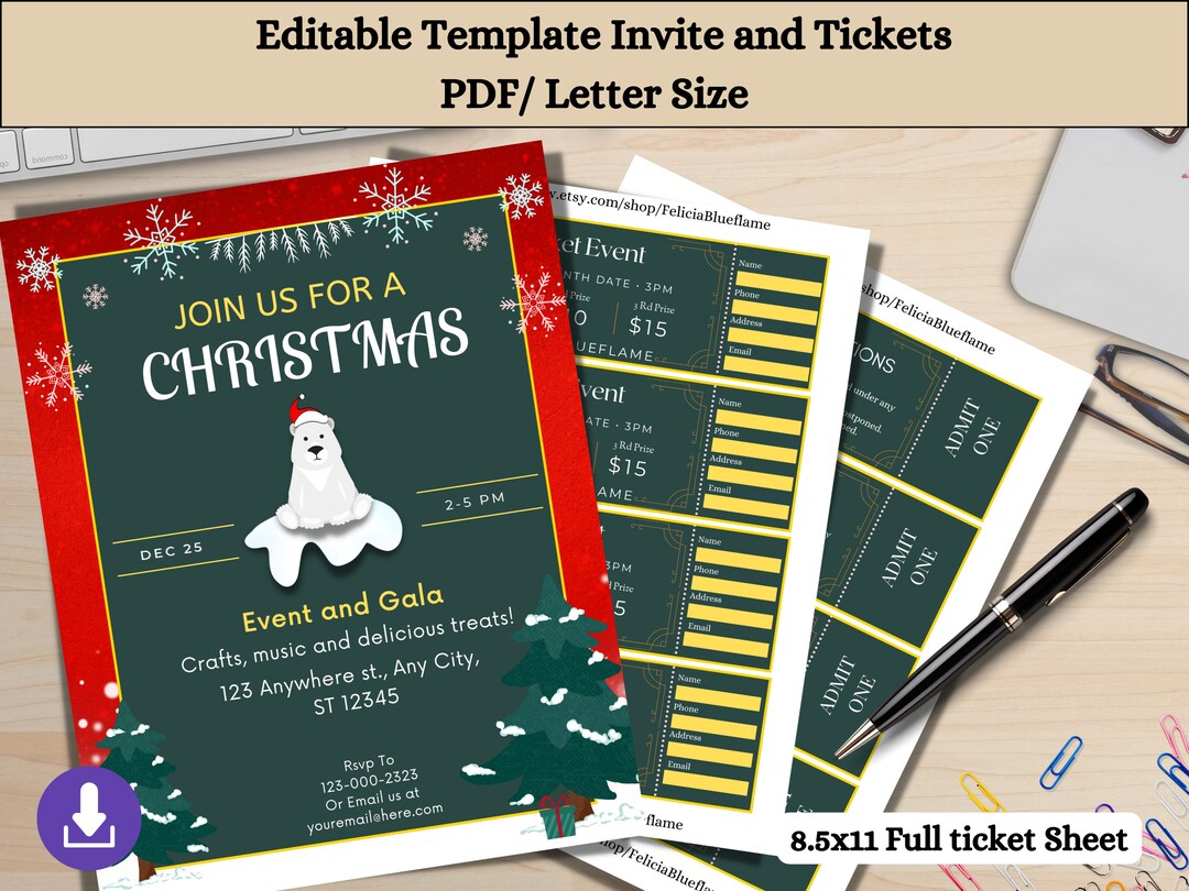 Gold and Green, Red , Blank Raffle Template Ticket, Flyer Invite ...
