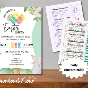Easter Fun Ticket, Blank Raffle Template Ticket, Diy Ticket, Custom ...