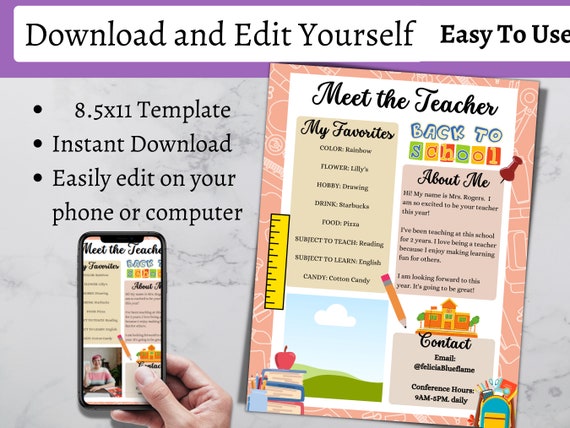 Editable Meet the Teacher Teacher Newsletter Event - Etsy