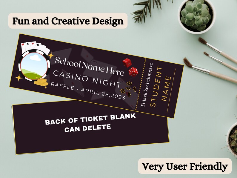 Gold and Dark Purple, Blank Raffle Template Ticket, Diy Ticket, Custom ...