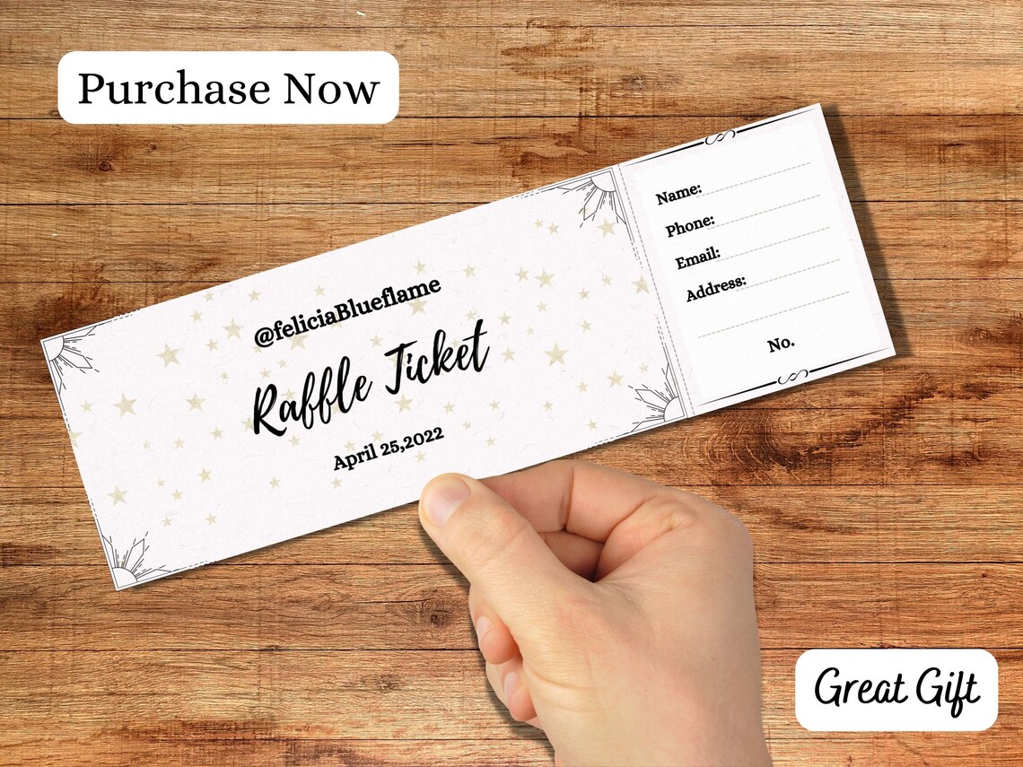 Stars Ticket, Editable Raffle Template Ticket, Diy Ticket, Custom ...