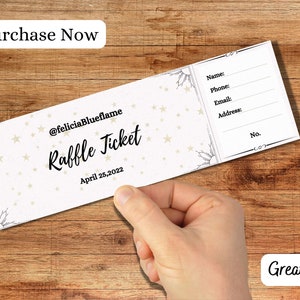 Stars Ticket, Editable Raffle Template Ticket, Diy Ticket, Custom ...
