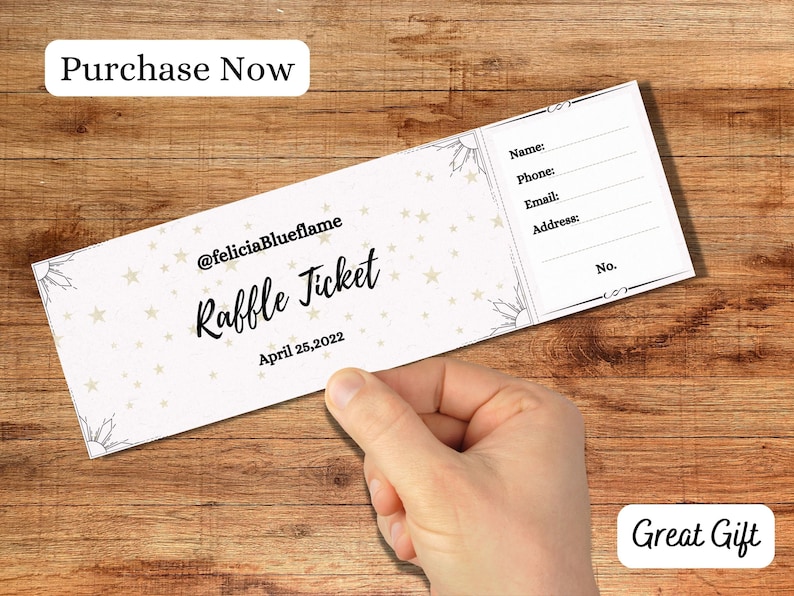 Stars Ticket, Editable Raffle Template Ticket, Diy Ticket, Custom ...