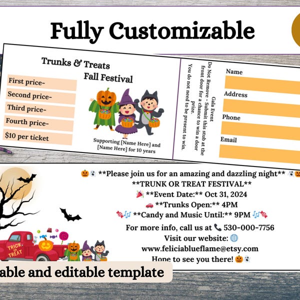 Printable, Ticket Sheet , Editable Ticket Template Ticket, Diy Ticket ...