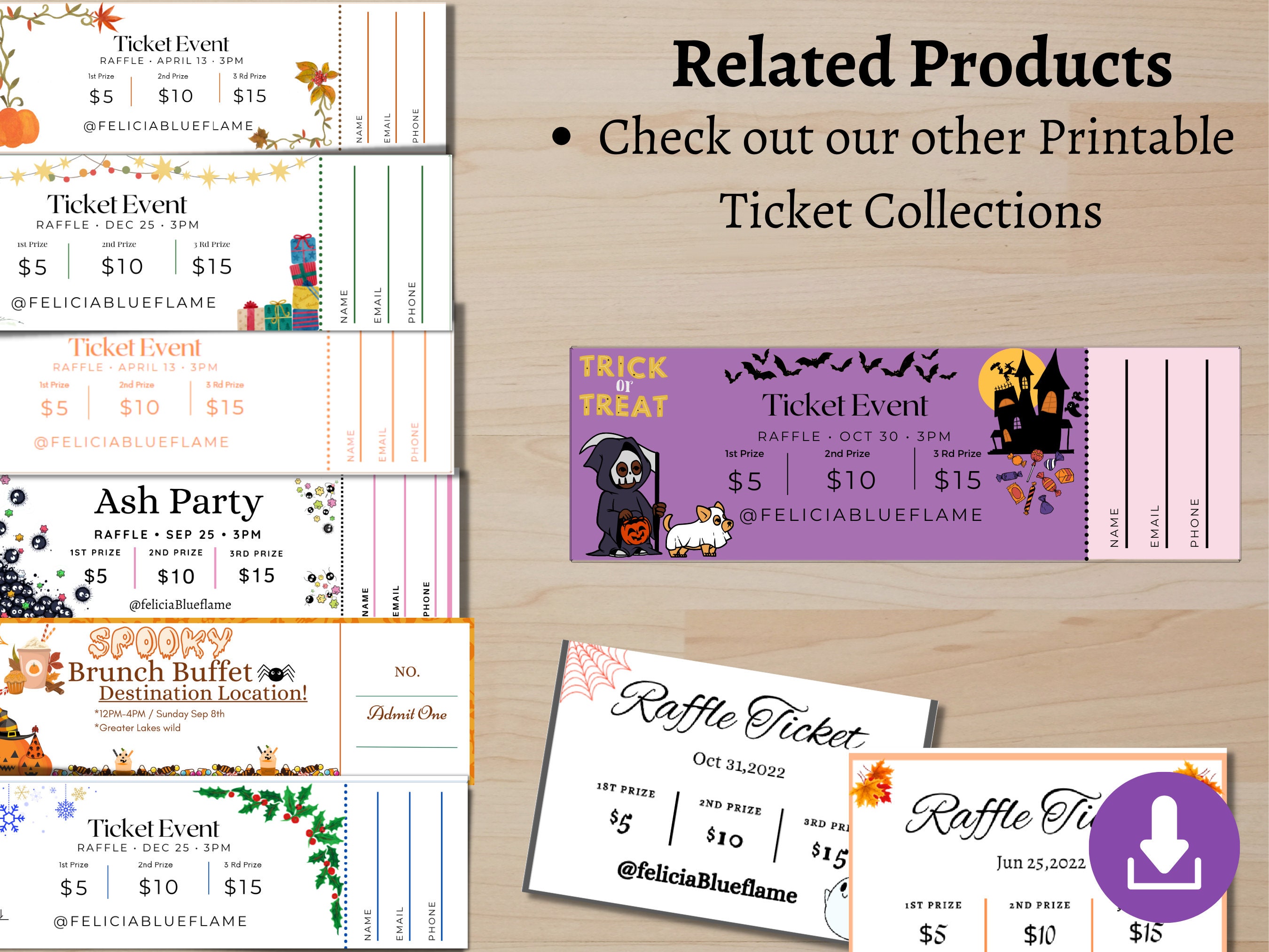 Printable Raffle, Editable Raffle Template Ticket, Diy Ticket, Custom ...