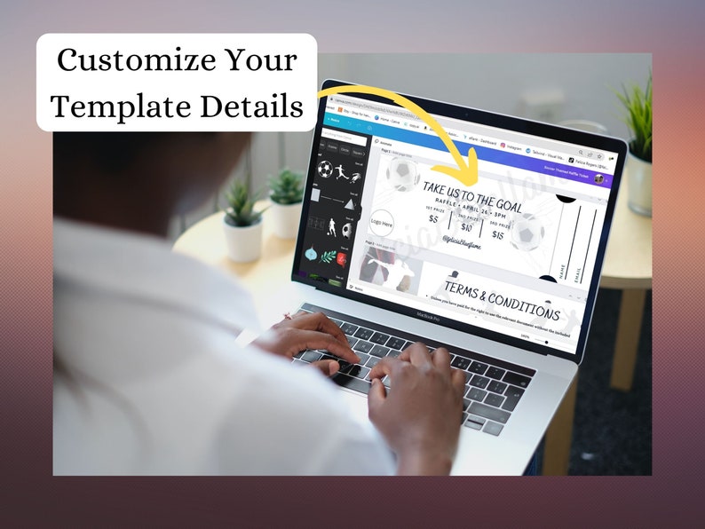 Soccer Ticket, Editable Raffle Template Ticket, Diy Ticket, Custom ...