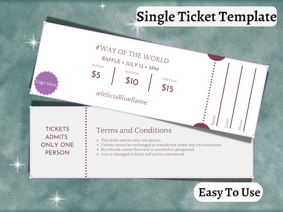 Free, Printable, Customizable Raffle Ticket Templates Canva, 51% OFF