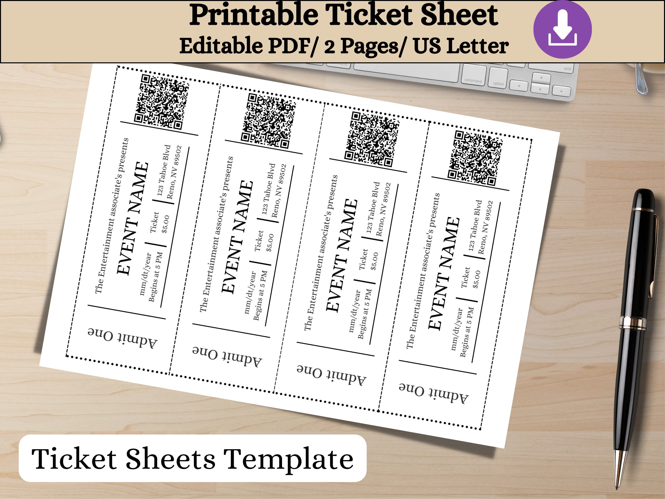 Event Ticket Template Pdf