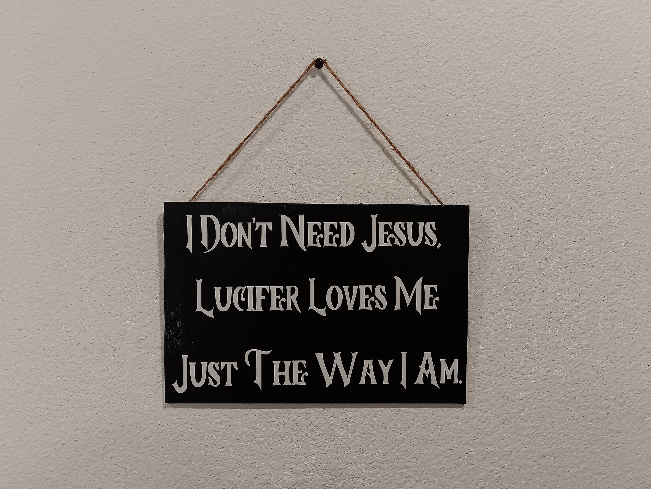 Lucifer Loves Me Home Decor Entry Sign Gifts for Goths Gothic Home ...
