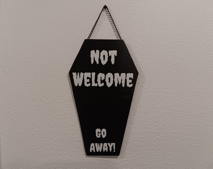 Not Welcome | Entry Sign | Gothic Home Decor | Wood Sign | Gothic Entry ...