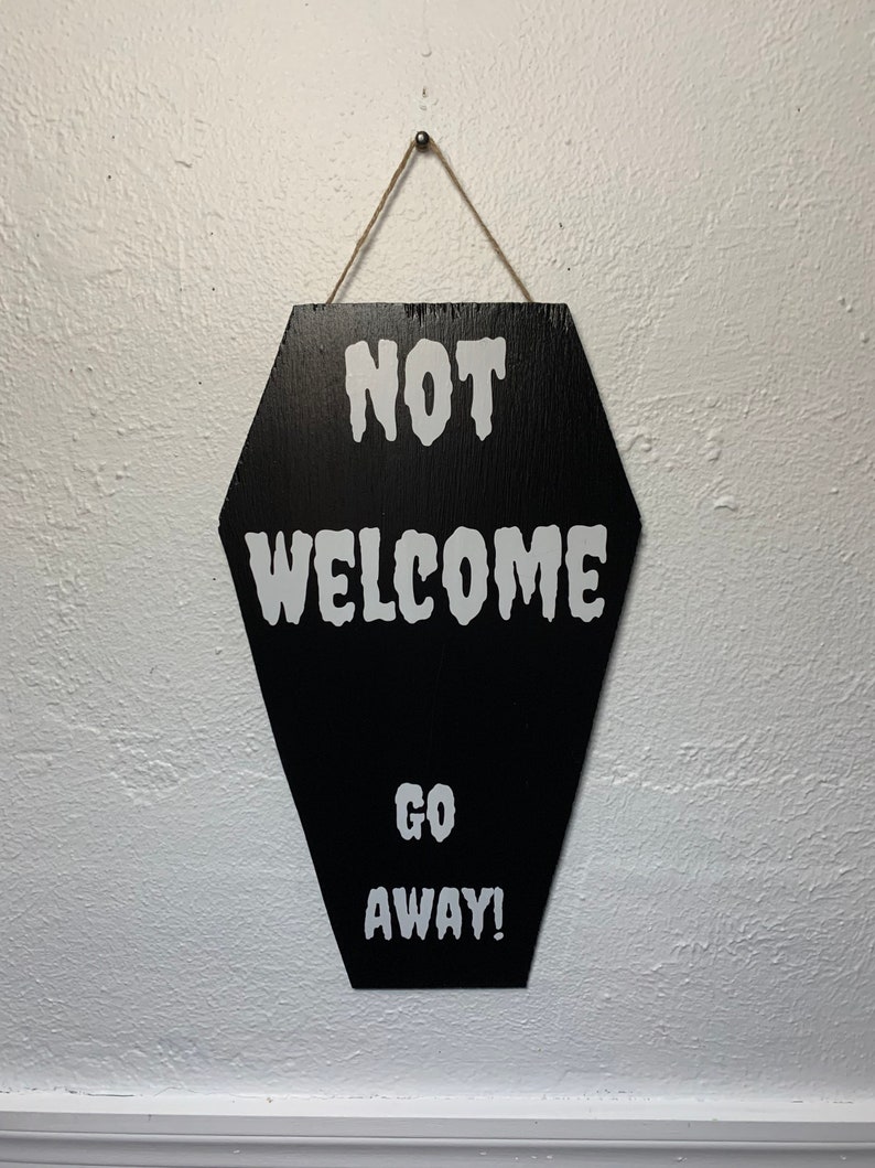 Not Welcome Entry Sign Gothic Home Decor Wood Sign Gothic Entry Sign ...