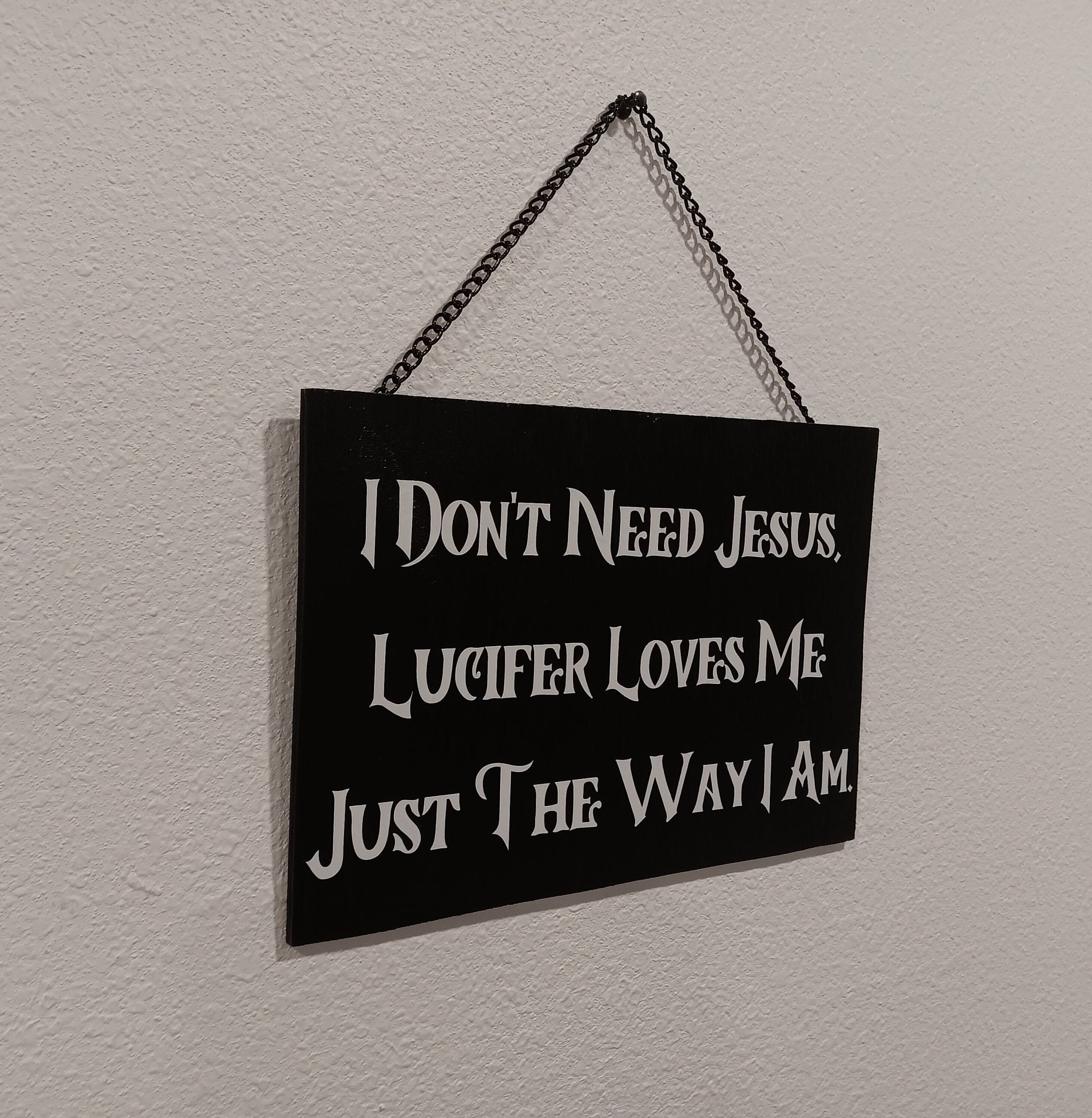 Lucifer Loves Me Home Decor Entry Sign Gifts for Goths Gothic Home ...