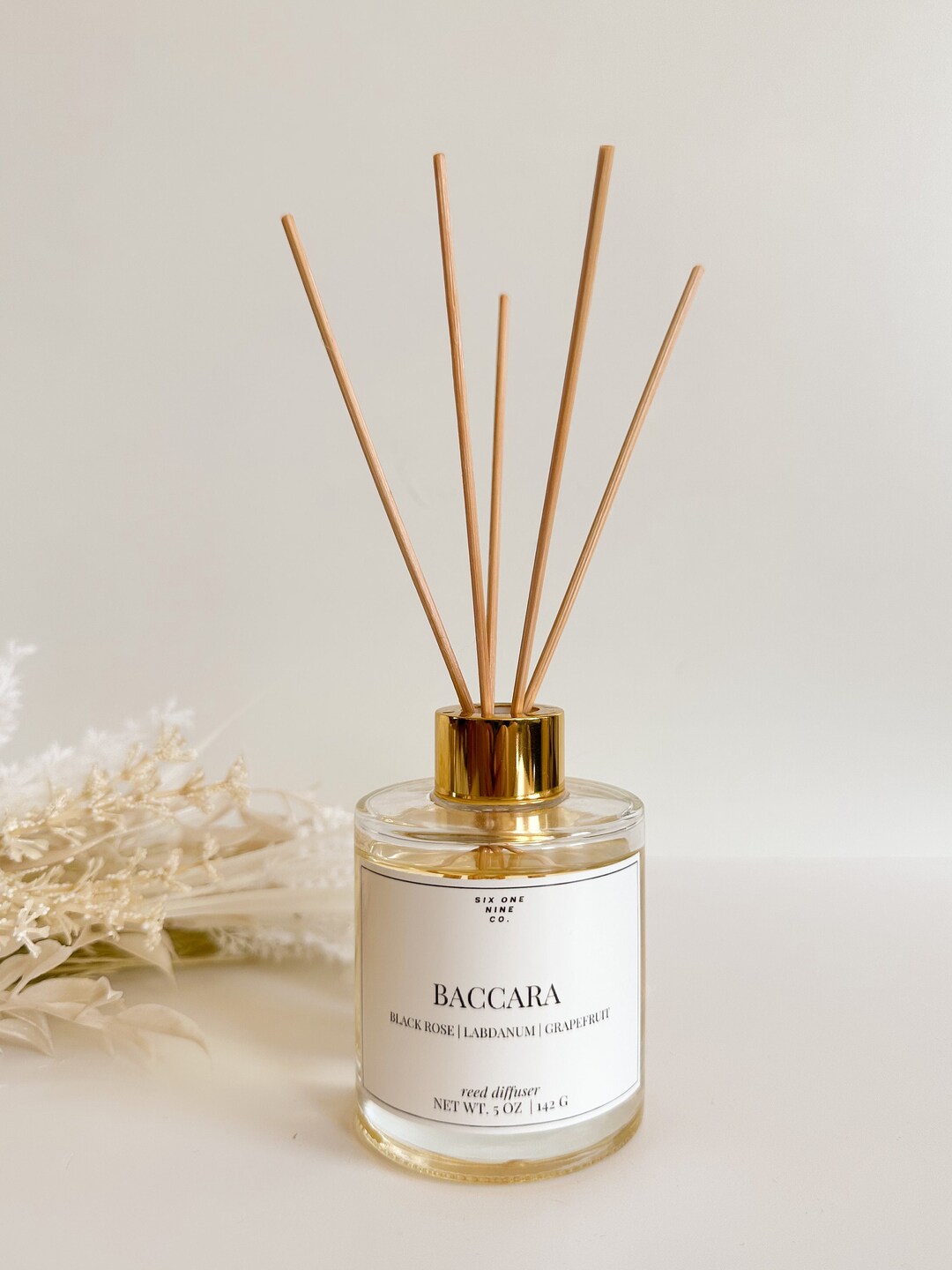 BACCARA Reed Diffuser Black Rose, Labdanum, Grapefruit Flameless ...