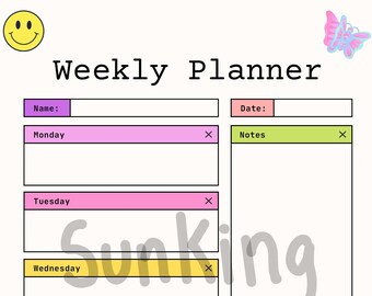 Y2k Weekly Planner - Etsy