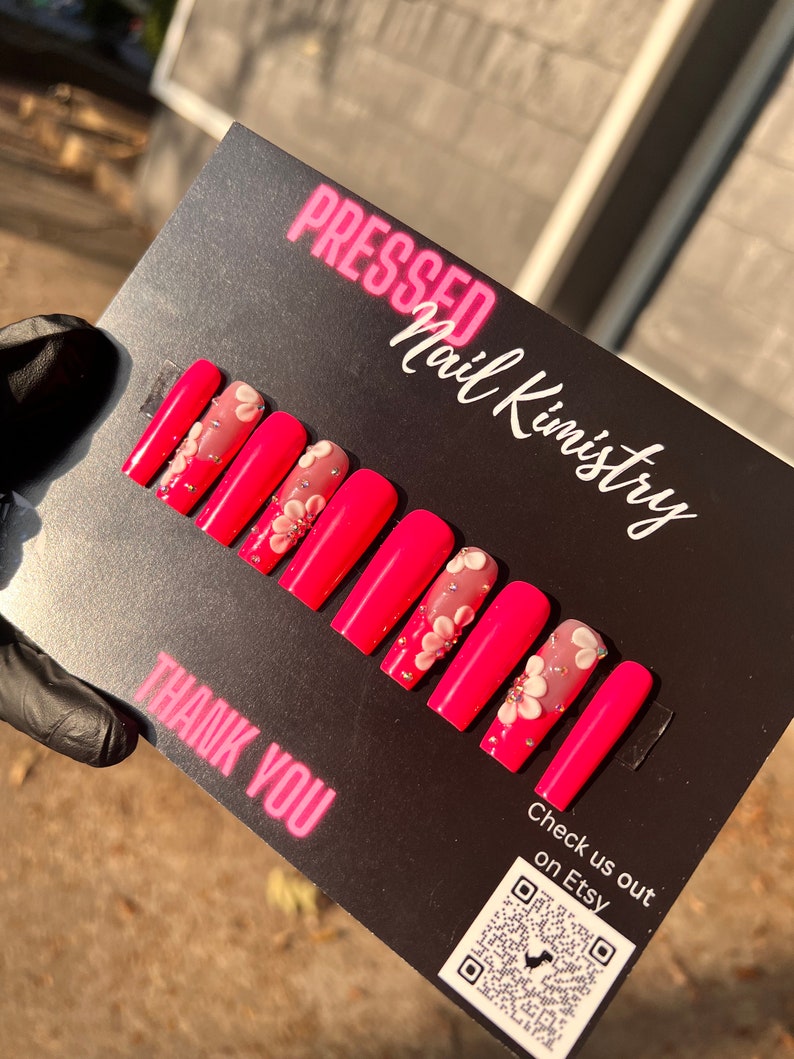 Editable Press on Nails Display Card Canva Template - Etsy