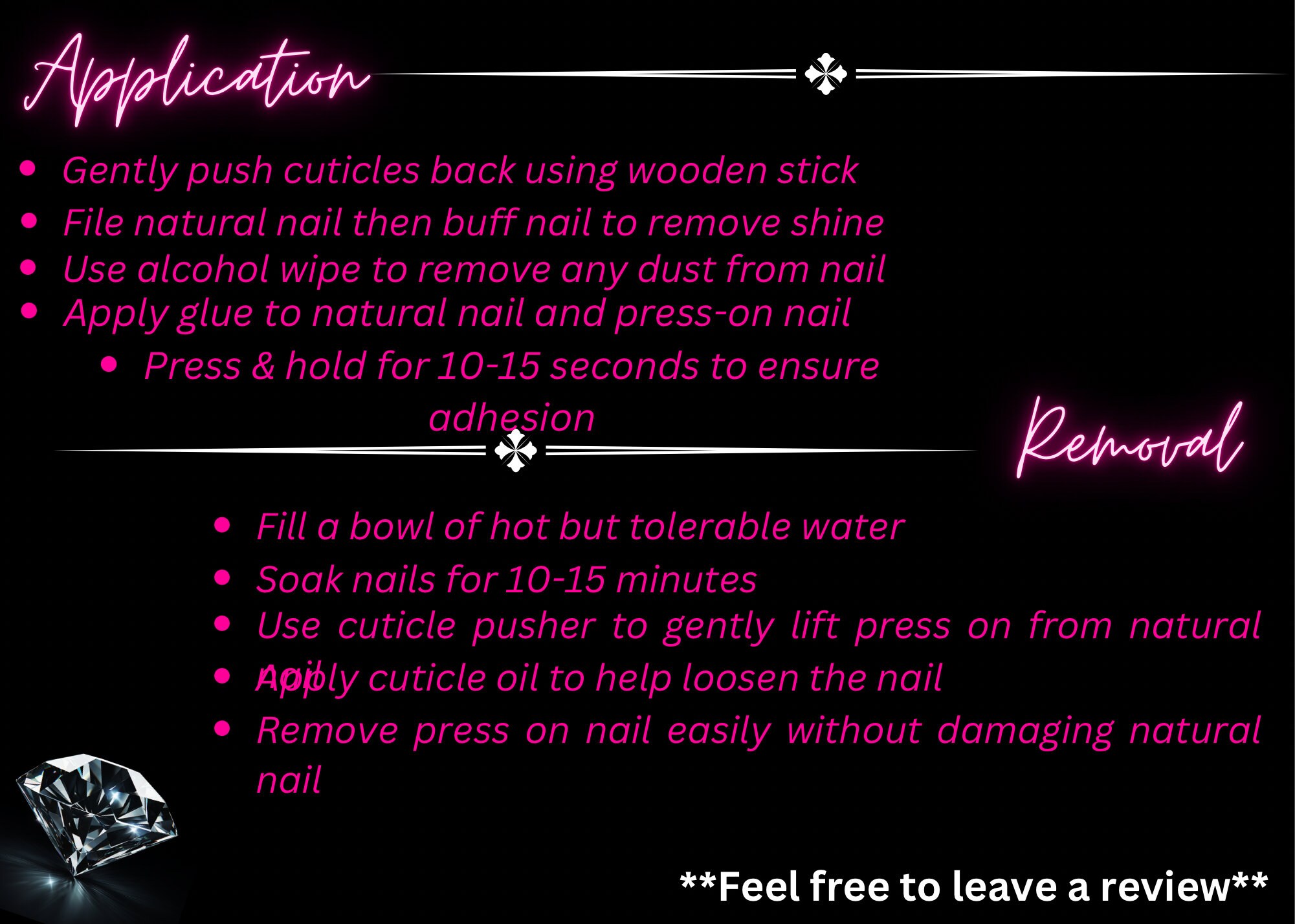 Editable Press on Nails Display Card Canva Template - Etsy