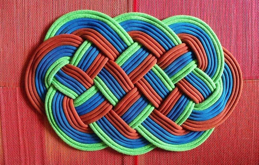 Rainbow Ocean Plait Mat Made From Retired Climbing Rope - Etsy