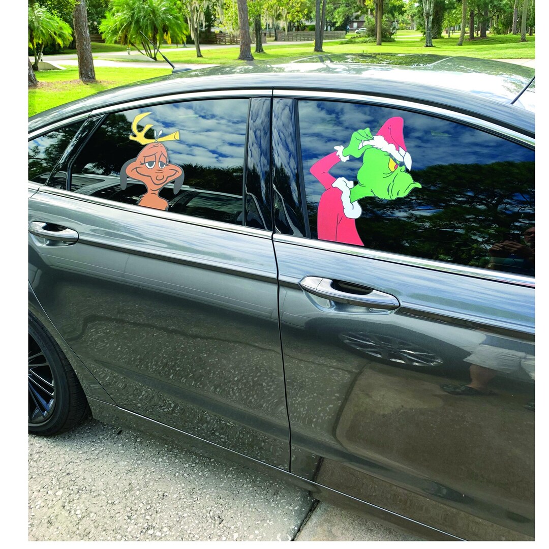 Grinch & Max Car Clings – Festive Window Decals (set of 2) - Etsy