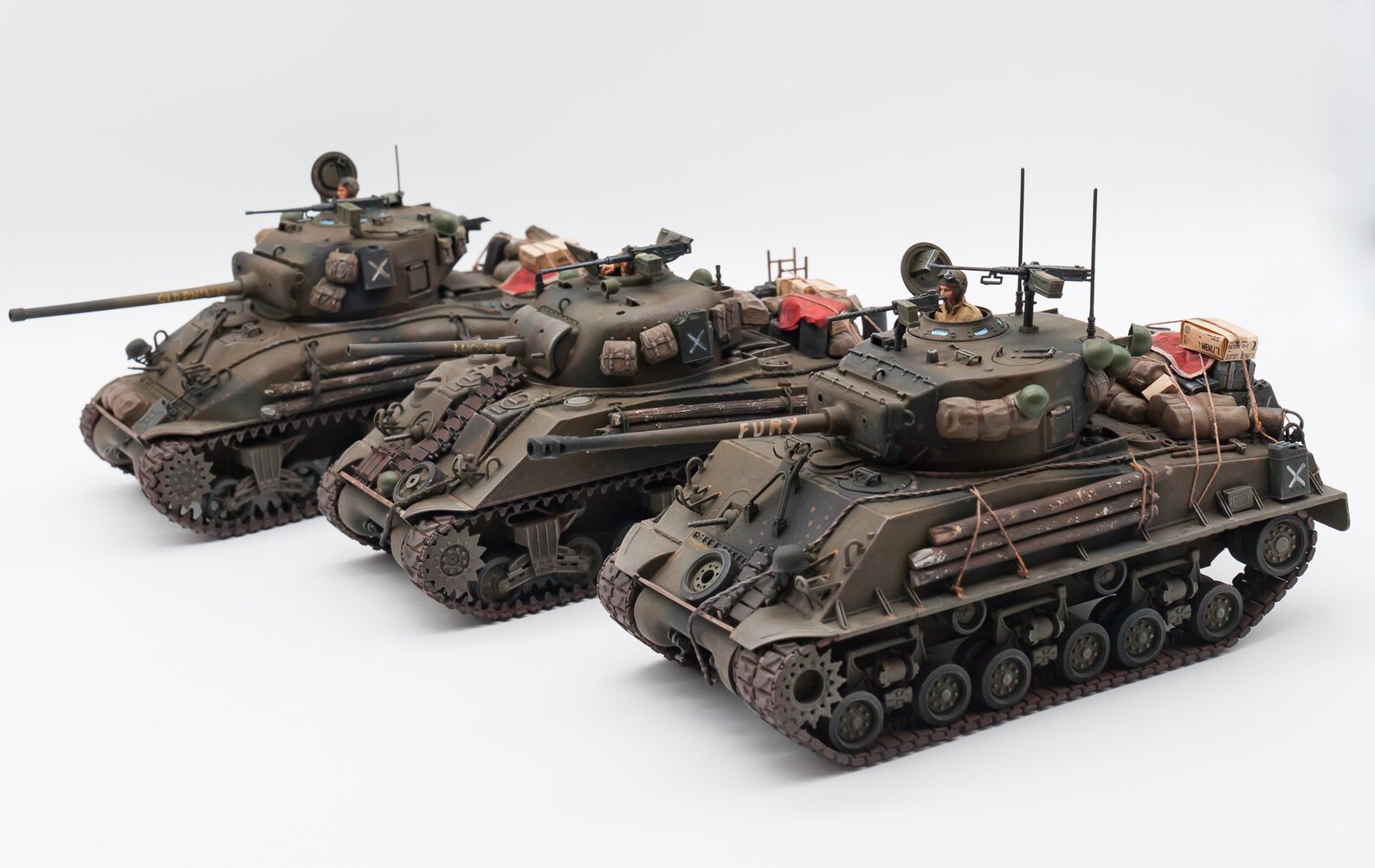 Trio of Sherman Tanks From the Movie Fury. M4A3E876 fury, M4A475 lucy ...