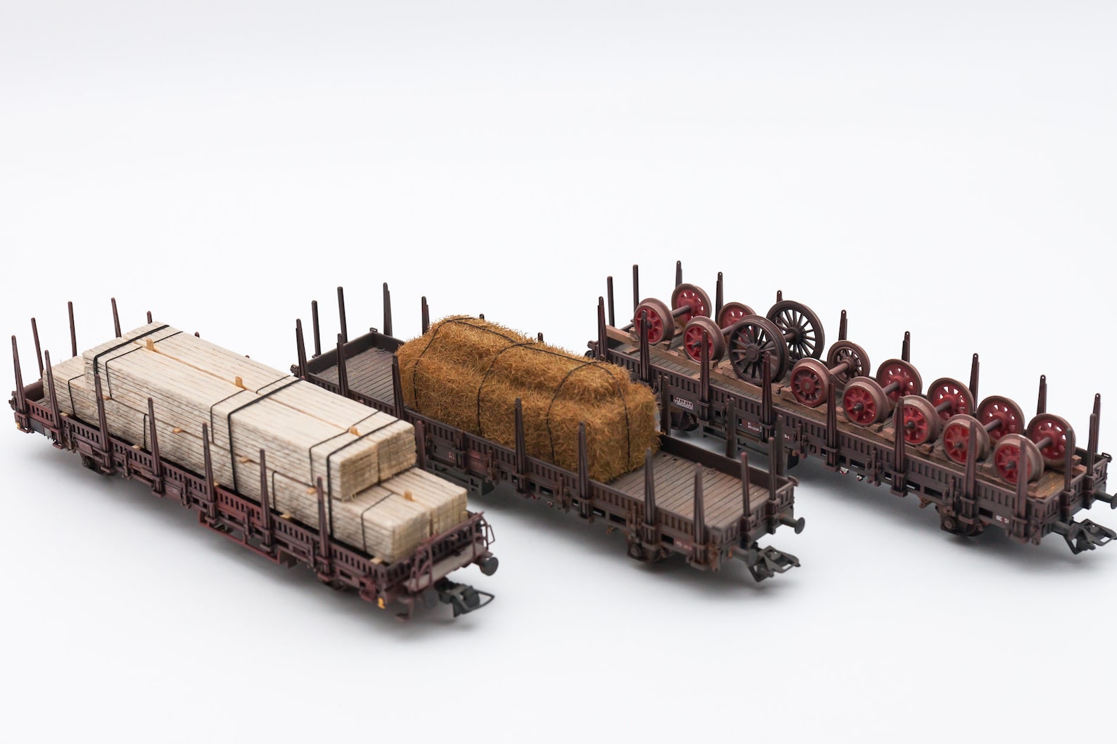 Pro Painted DB Open Freight Train Carriages With Goods H0 (1/87) Scale ...