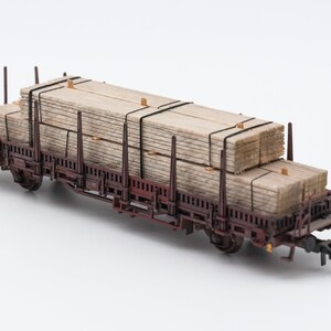 Pro Painted DB Open Freight Train Carriages With Goods H0 (1/87) Scale ...