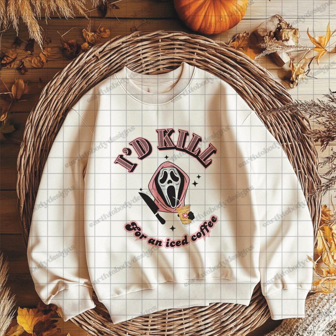 Scream Iced Coffee Movie Clothing Design Digital Png Download Ghost ...