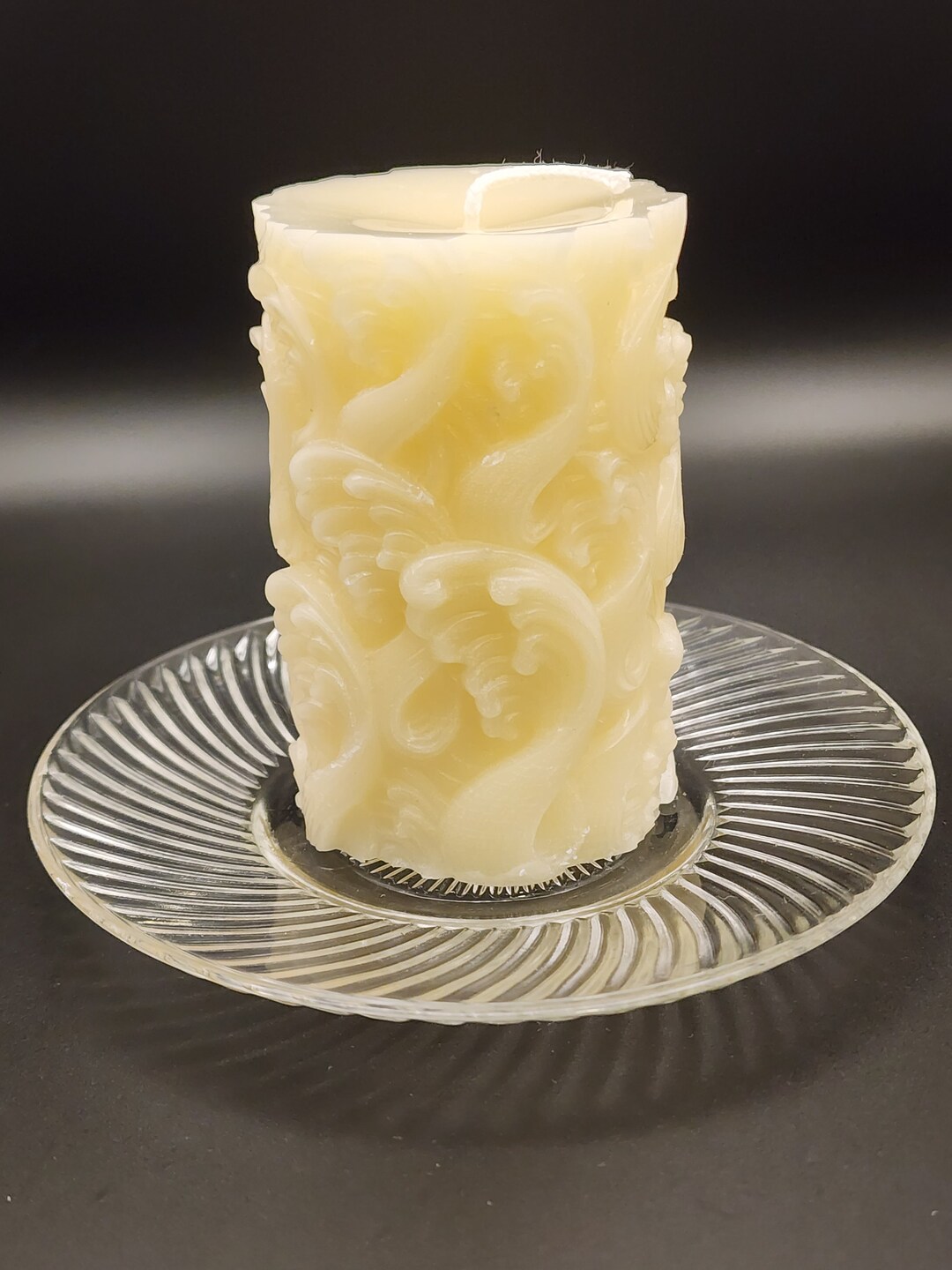 Handmade Beeswax Wave Pillar Candles - Etsy