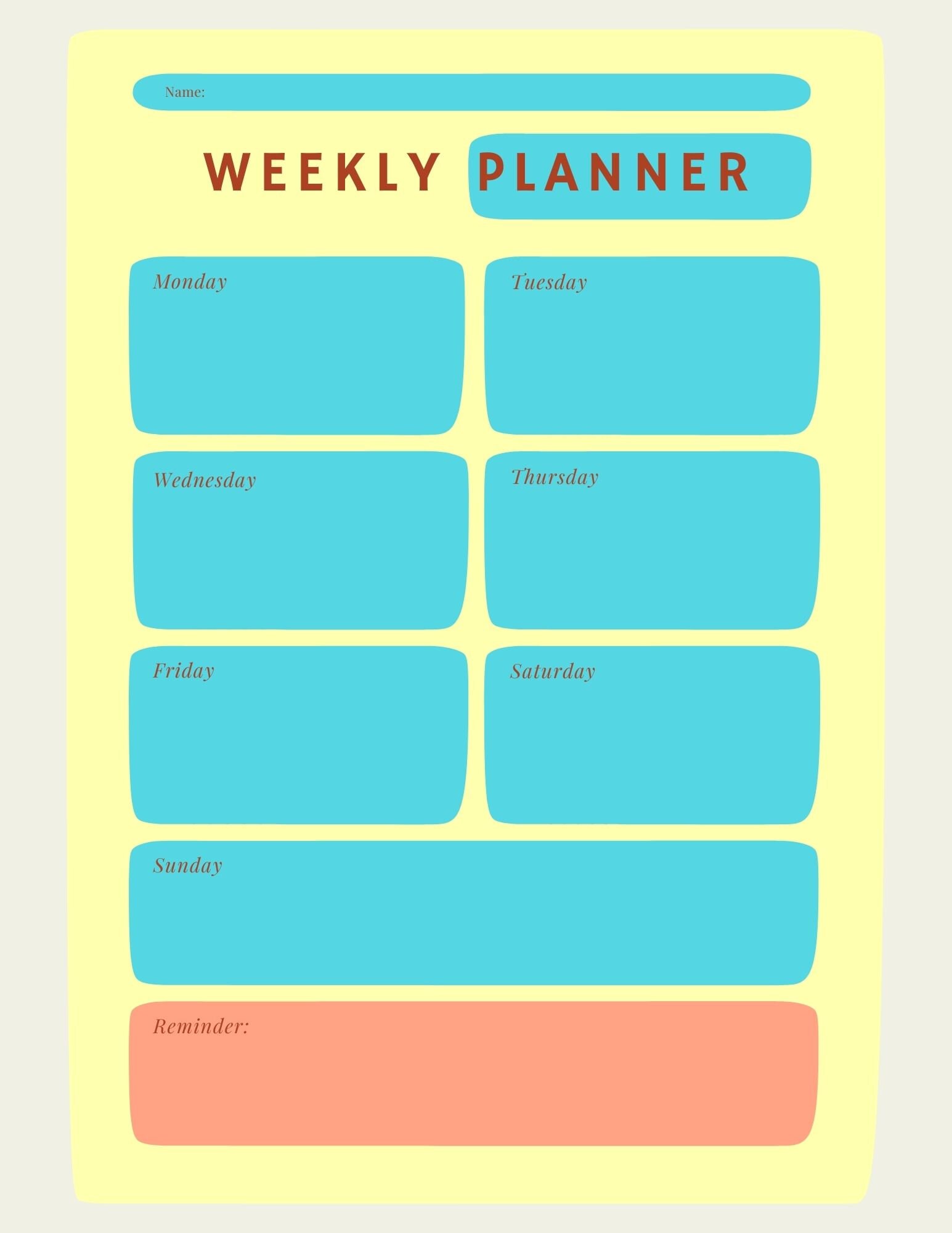 2022 Printable Digital Planner Personal Business Teacher Planner Weekly ...